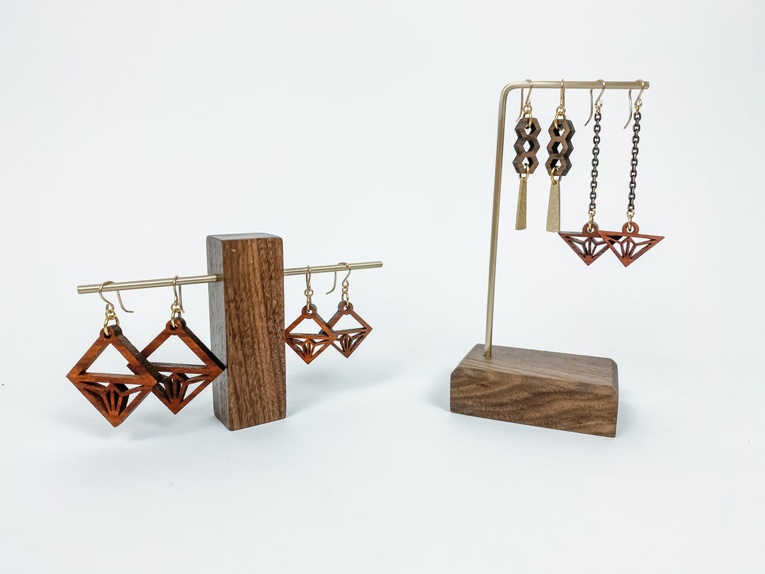 Earrings, Necklaces - Rosewood, Padauk, Cherry, Gold - Luminarium ...